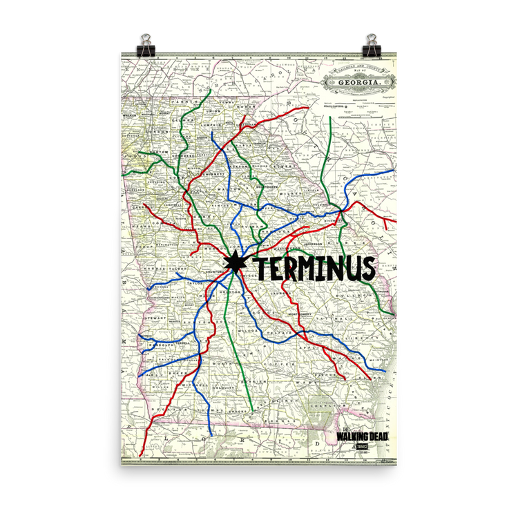 The Walking Dead Terminus Map Premium Satin Poster – The Walking Dead Shop